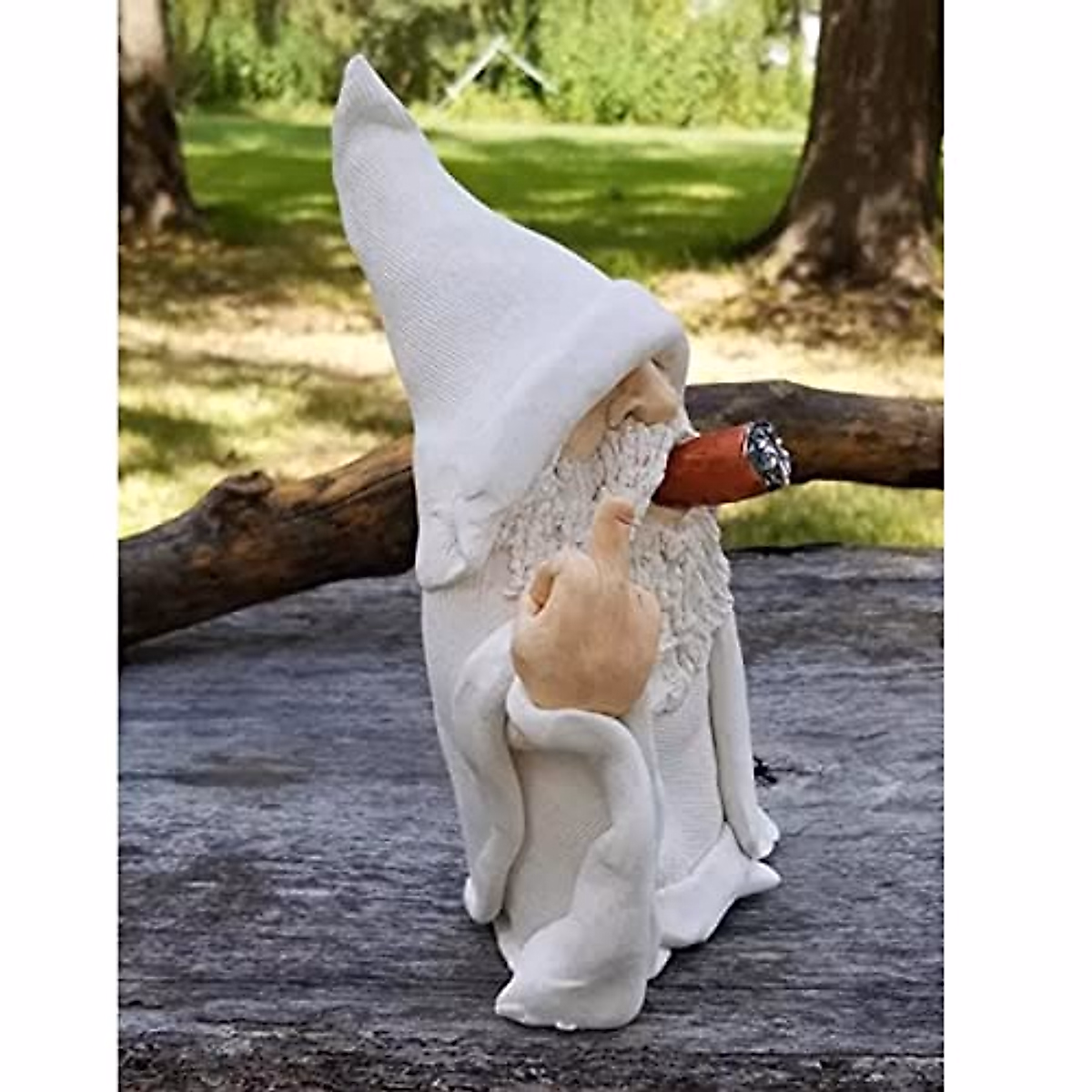 Tirifer Garden Gnome, Wizard Gnome 3D Dwarves, Polyresin Outdoor Sculpture Middle Finger Gnome Statue Garden Figurine Art Garden Decoration for Lawn Yard Balcony Porch Patio