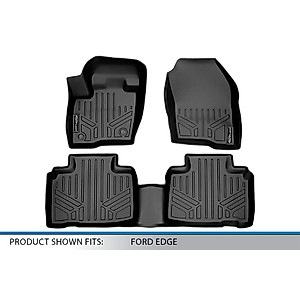 SMARTLINER All Weather Custom Fit Floor Mats 2 Row Liner Set Black Compatible with 2015-2022 Ford Edge