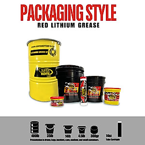 Lithium Grease Superkote 2000 / NLGI 2 / Multipurpose/Lithium/Lubricant/EP/High Temp/Industry/Construction/Automotive/Red Grease / 360g