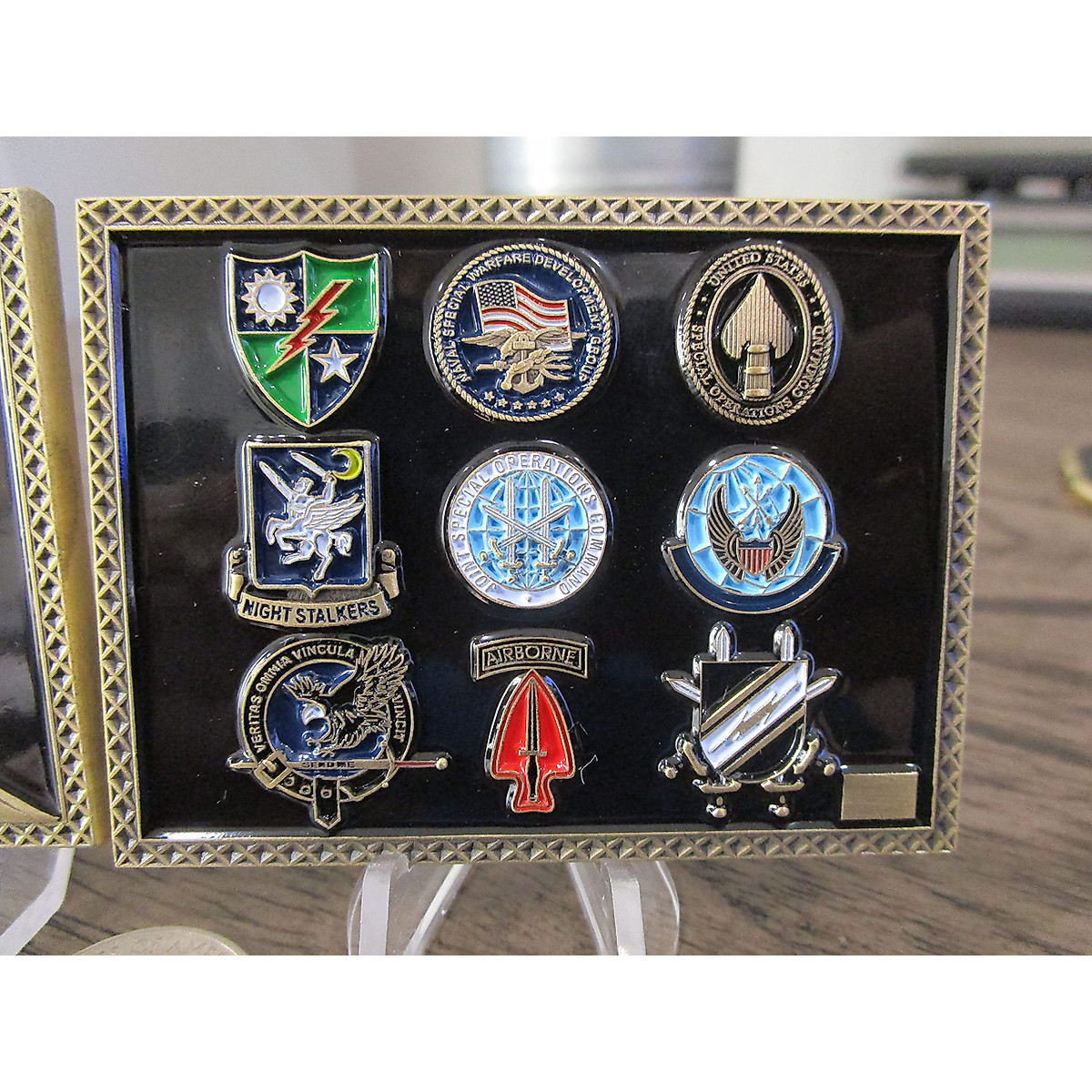 Set of Two United States Special Operations Command & Joint Special Operations Command JSOC SOCOM AFSOC NSWC MARSOC Reaper Challenge Coins