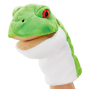 Wild Republic Puppet, Frog, 12 inches, Gift for Kids, Plush Toy, Fill is Spun Recycled Water Bottles
