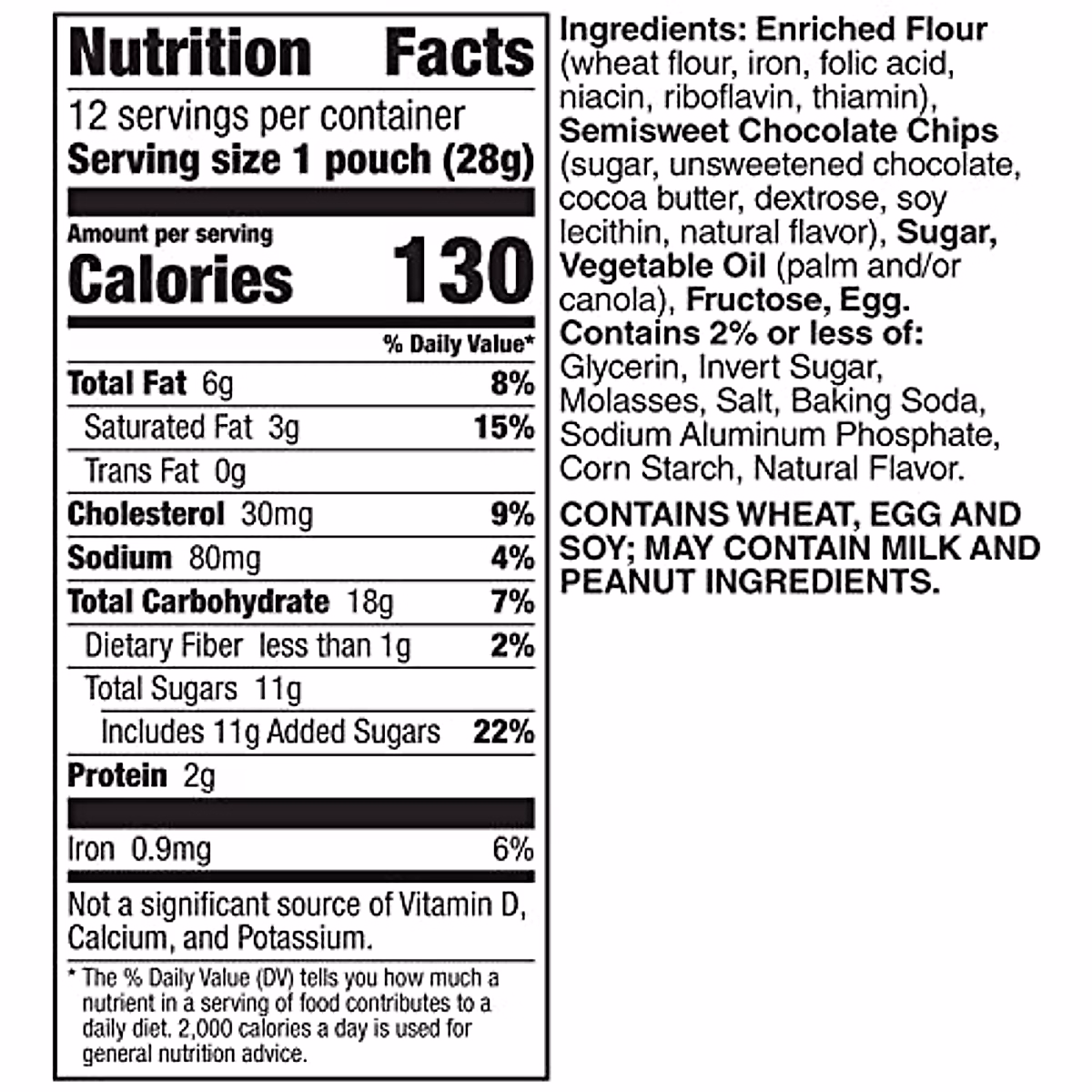 Pillsbury Mini Soft Baked Cookies, Chocolate Chip, Snack Bags, 12 ct