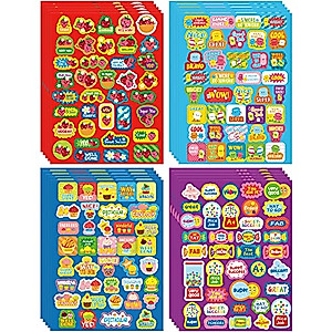 750 PCS Scented Motivational Stickers Scratch Sweet Scent Stickers Sniff Fruit Food Reward Stickers for School Classroom Supplies Teachers Student Awards Incentives (Dessert Scents, Classic Style)