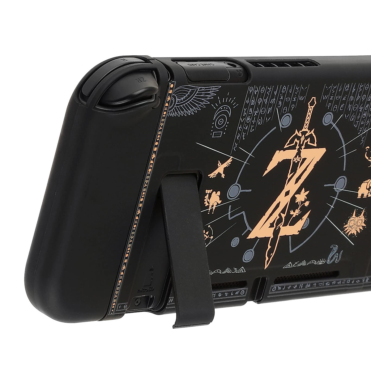 Dockable Protective Case Compatible with Switch, Hard Shell Case cover for Switch and Joy-Con Controllers with 4 Thumb Grips,Zelda Switch Carrying Case (The Legend of zelda)