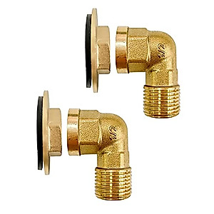Mounted Installation Kit for Wall Mount Faucets Connector Set Stainless Steel Commercial Kitchen Prep Utility Sink 1/2" NPT Female to Male 90 Degree