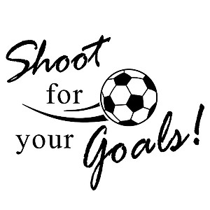 BooDecal Shoot for Your Goals Football Soccer Poster Quotes Wall Decals Stickers for Baby Boys Birthday Gifts Kids Playroom 24 in x 16 in