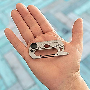 KeySmart AllTul Vulture - 10-in-1 keychain multitool with Bottle Opener, Wrench, Carabiner, Philips Head, Wire Cutter, Flat Head, Spoke, Cutter, Ruler and Keyring Hole, Tool for Camping, Fishing Etc.