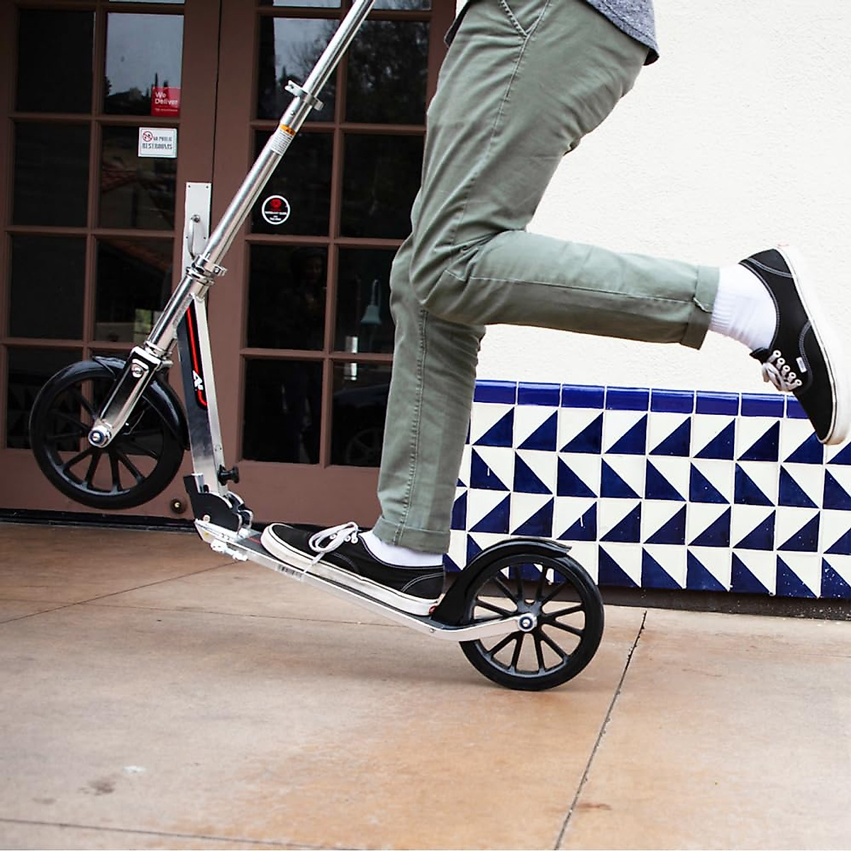 Razor A6 Kick Scooter for Kids Ages 8+ - Extra-Tall Handlebars & Longer Deck, 10" Urethane Wheels, Anti-Rattle Technology, For Riders Up to 220 lbs