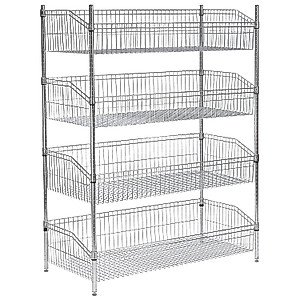 (4) Basket Wire Shelf, 36"W x 18"D x 63"H