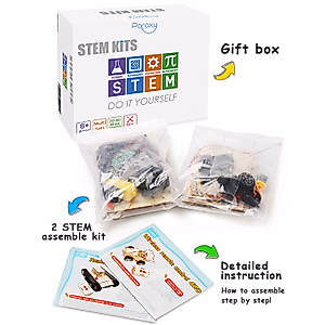 2 in 1 STEM Model Car Kits, 3D Wooden Puzzles, Education Science Experiment Kits, DIY Remote Control STEM Projects Building Toys, Gifts for 8, 9, 10,11,12 Year Old Boys and Girls