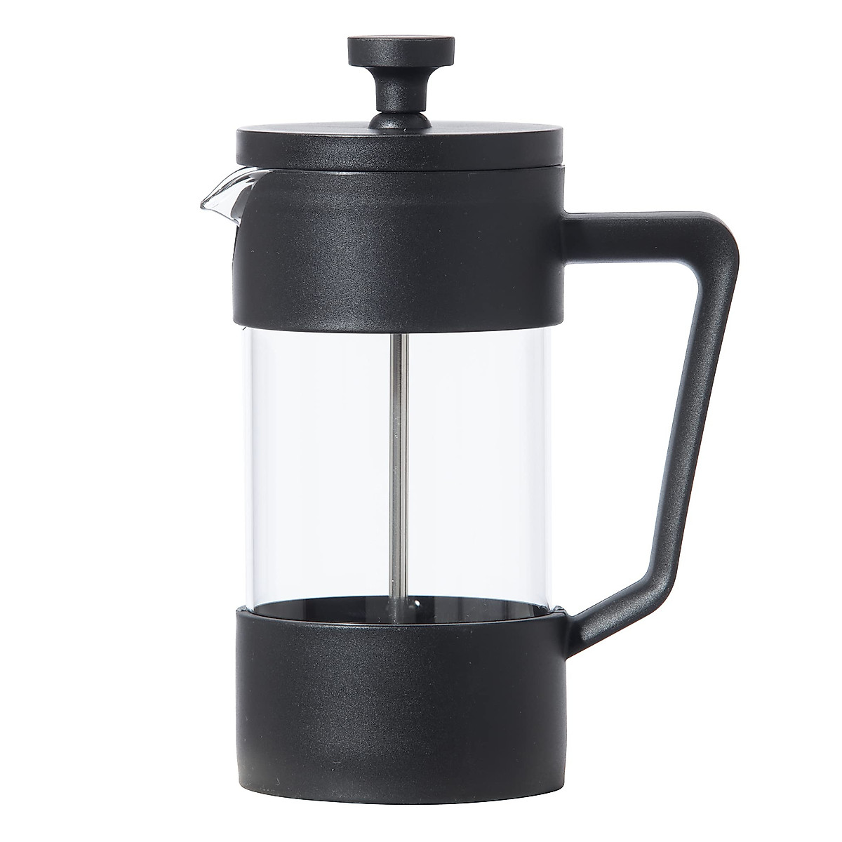 Oggi French Press Coffee Maker (12oz)- Borosilicate Glass, Coffee Press, Single Cup French Press, 3 cup Capacity, Black