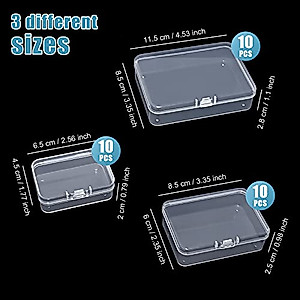 QPEY 30PCS Mini Plastic Storage Containers with Lids, Mixed Sizes Rectangular Empty Organizer Boxes for Small Items and Craft Projects