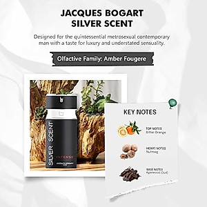 Jacques Bogart Silver Scent Intense Men Eau De Toilette Spray, 3.33 Ounce