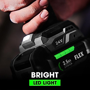 FLEX 24V Brushless Cordless 1/4-Inch Hex Impact Driver Kit with (2) 2.5Ah Lithium Battery and 160W Fast Charger - FX1351-2A