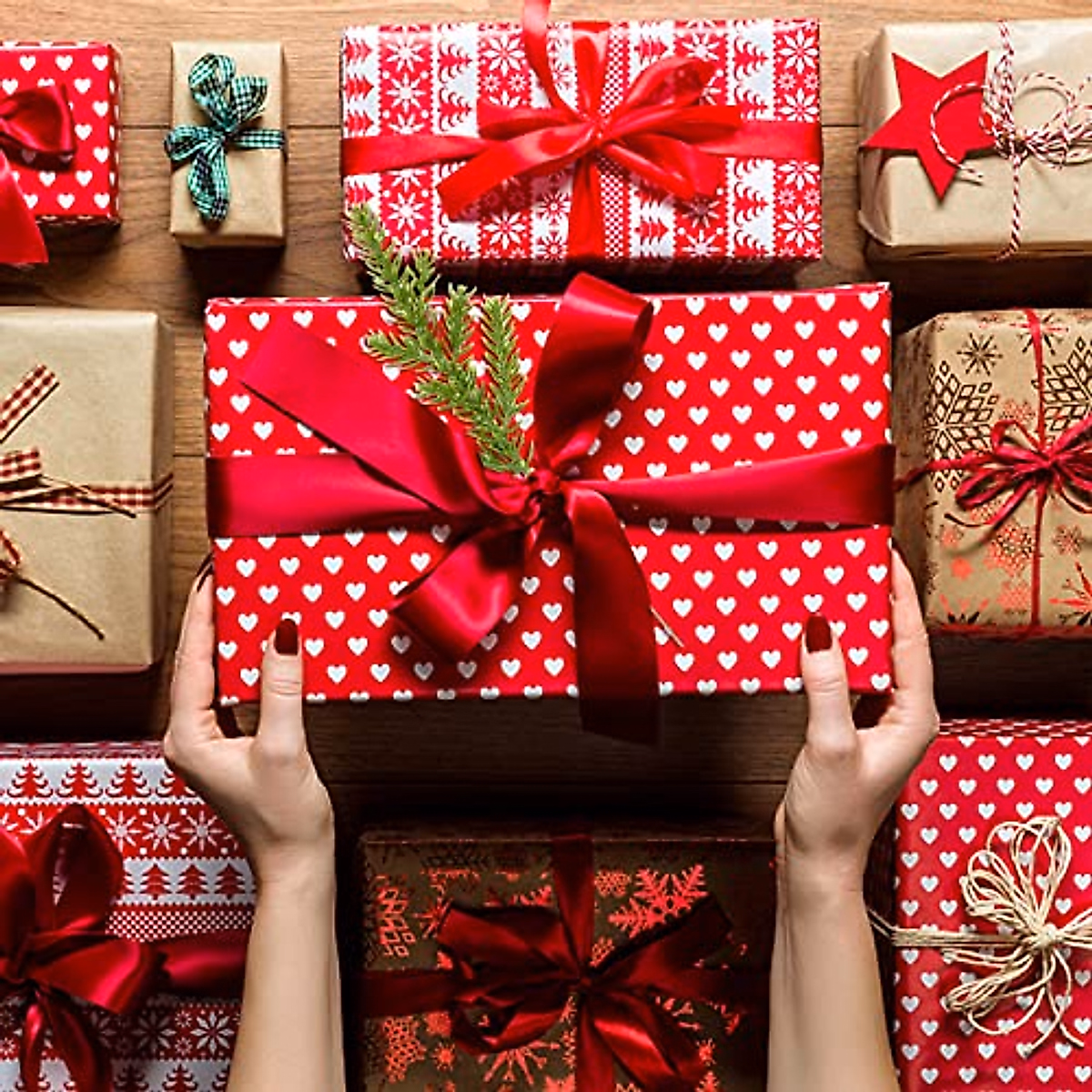 Alpurple 60 Packs Artificial Pine Needles Branches Garland-6.7x2.0 Inch Green Plants Pine Needles,Fake Greenery Pine Picks for DIY Garland Wreath Christmas Embellishing and Home Garden Decoration