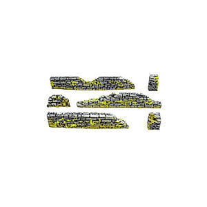 War World Gaming World at War Stone Wall and Pillar Sections Large Set – 28mm WW2 Normandy Wargame Terrain Model Diorama