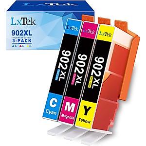 LxTek Compatible Ink Cartridge Replacement for HP 902XL 902 XL to use with Officejet 6978 6968 6962 6954 6975 Printers (1 Cyan 1 Magenta 1 Yellow, 3 Pack)