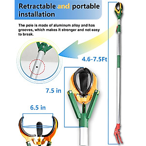 Light Bulb Changer for High Ceilings - High Reach Light Bulb Changer - High Ceiling Light Bulb Changer with Pole - with Anti-Slip Rubber Pads, 3 Claws for Light Bulb Pole Changer for High Ceilings