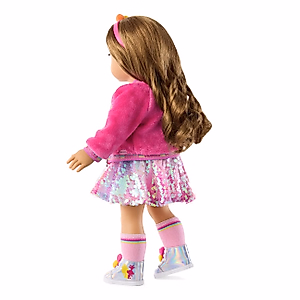 American Girl x DreamWorks Trolls Truly Me 18-inch Doll Clothes Fuzzy Fuchsia Sparkle Outfit with Jacket, 7 pcs, Ages 6+