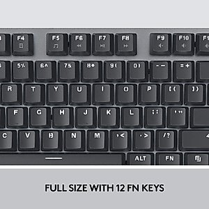 Logitech K845 Mechanical Illuminated Keyboard, Strong Adjustable Tilt Legs, Full Size, Aluminum Top Case, 104 Keys, USB Corded, Windows (TTC Red Switches)