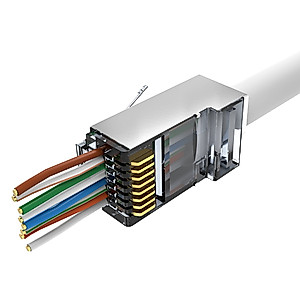 Sabra Technologies Shielded rj45 cat6 cat 6a connectors Gold Plated Cat6 Pass Through Connectors 23awg Cat6 Shielded Cat6/Cat6a Modular Plugs Ethernet Ends (60 PCS)