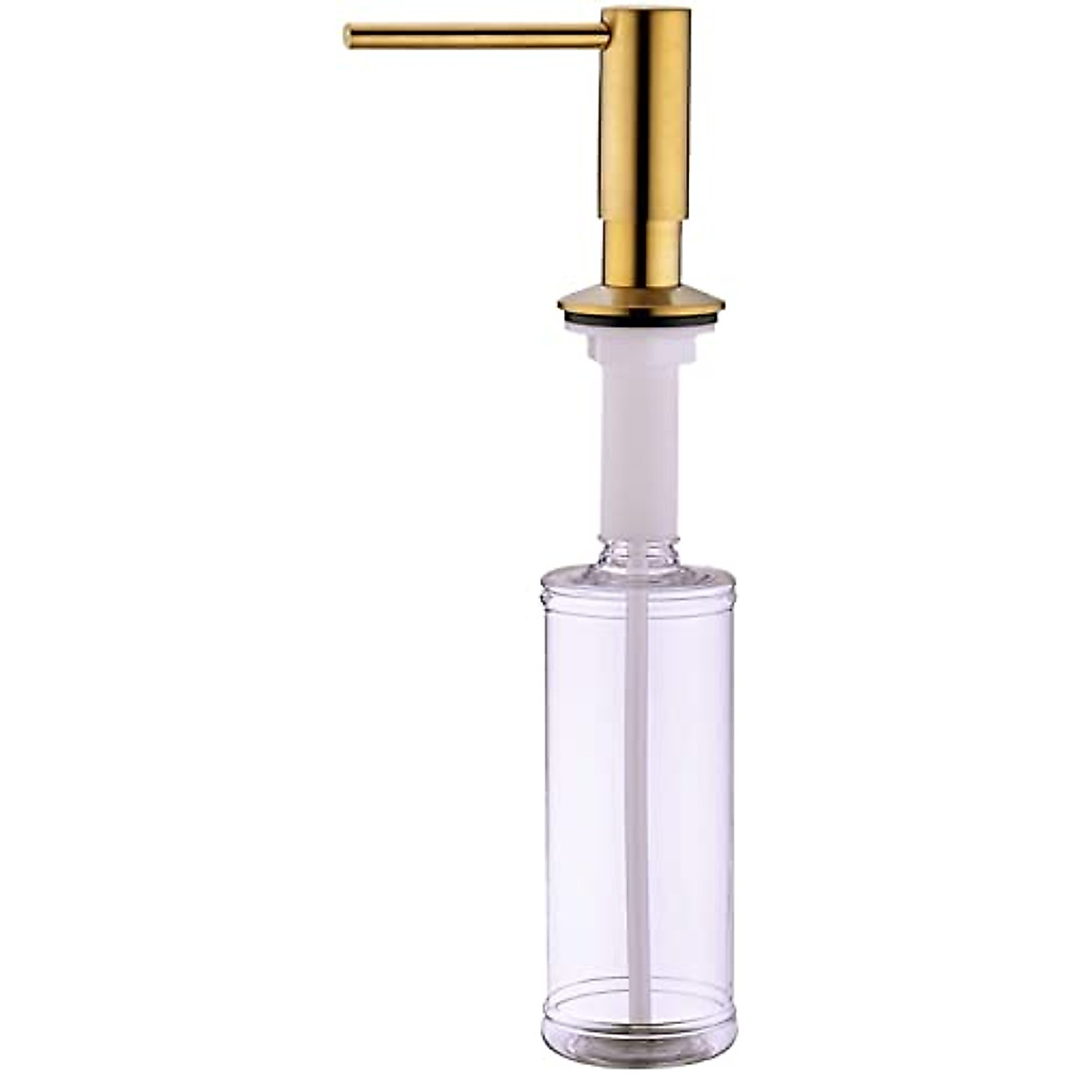 Gold Kitchen Soap Dispenser,Sold Brass Gold Soap Dispenser for Kitchen Sink,Commercial Liquid Dish Dispensers,Built in Kitchen Sink Soap Dispenser,Brushed Gold Lotion Dispenser