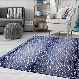 Wallard Antelope Cheetah Blue,Natural,Gray,Mink Animal Contemporary HandTuffted 100% Woolen Area Rugs and Carpets (Blue, 10 x 8 FT)