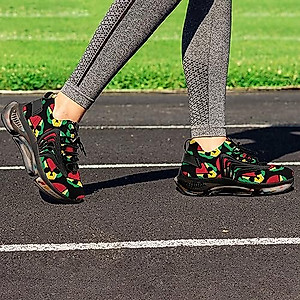 Guyana Flag Skull Women's Walking Running Shoes Athletic Tennis Fashion Sneakers for Men