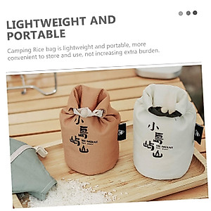 FRCOLOR camping grain rice bag drawstring rice bag rice holder bag camping rice bag cotton bread bags picnic food bag skin care containers leakproof rice holder portable camping bag canvas