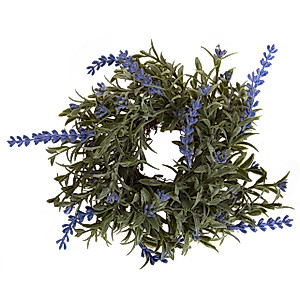 Red Co. Artificial Lavender Ring, Decorative Faux Floral Arrangements, Home and Garden Décor, Small Size, 6-inch