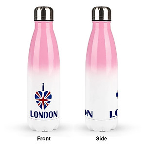 I Love London Stainless Steel Water Bottle with Lid Insulated Sport Bottle for Travel Picnic Camping 17 Oz