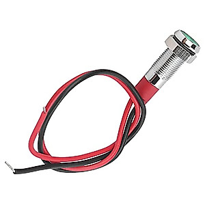 1 PC 6mm LED Metal Indicator Adjustable Cake Scraper, Flower Silicone MoldLight 6V 1A Waterproof Lamp LED Lights Emitting Diodes for Pilot Car Truck Boat with Wire (Green)