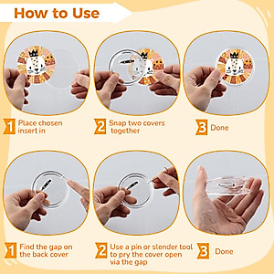 Anjetan 25 Pcs Button Badges with Pins, 3.15" Clear Button Badges, Acrylic Badge Makers for Craft Supplies, Blank Picture Button Badges Kit, Round Photo Buttons for DIY Projects