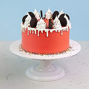 Lacupella 8 Inch Reusable Cake Board Base White Glossy Acrylic Round Disk Set of 2-1/8 or 0.12 inch Thickness for Cake Serving and Enhanced Presentation