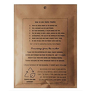 Zero Waste Paper Bag Kid Safe Orange Organic Vegan Fluoride Free Remineralizing Tooth Powder - Ships Without Any Plastic