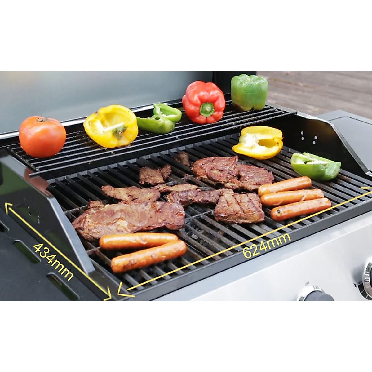 Propane Gas Grill, 3 Burner Stainless Steel Liquid Propane Grill with Side Burner, 48,000 BTU Cart Style Perfect Patio Garden Picnic Backyard Barbecue Grill.