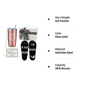 Retirement Gifts For Women,20 OZ Wine Tumbler Happy Goodbye Gifts for Colleagues,Retired Friends,Coworker,Funny Ideas Leaving Gifts,Farewell Gifts - Going Away Gift with Humorous Socks for Mom,Grandma