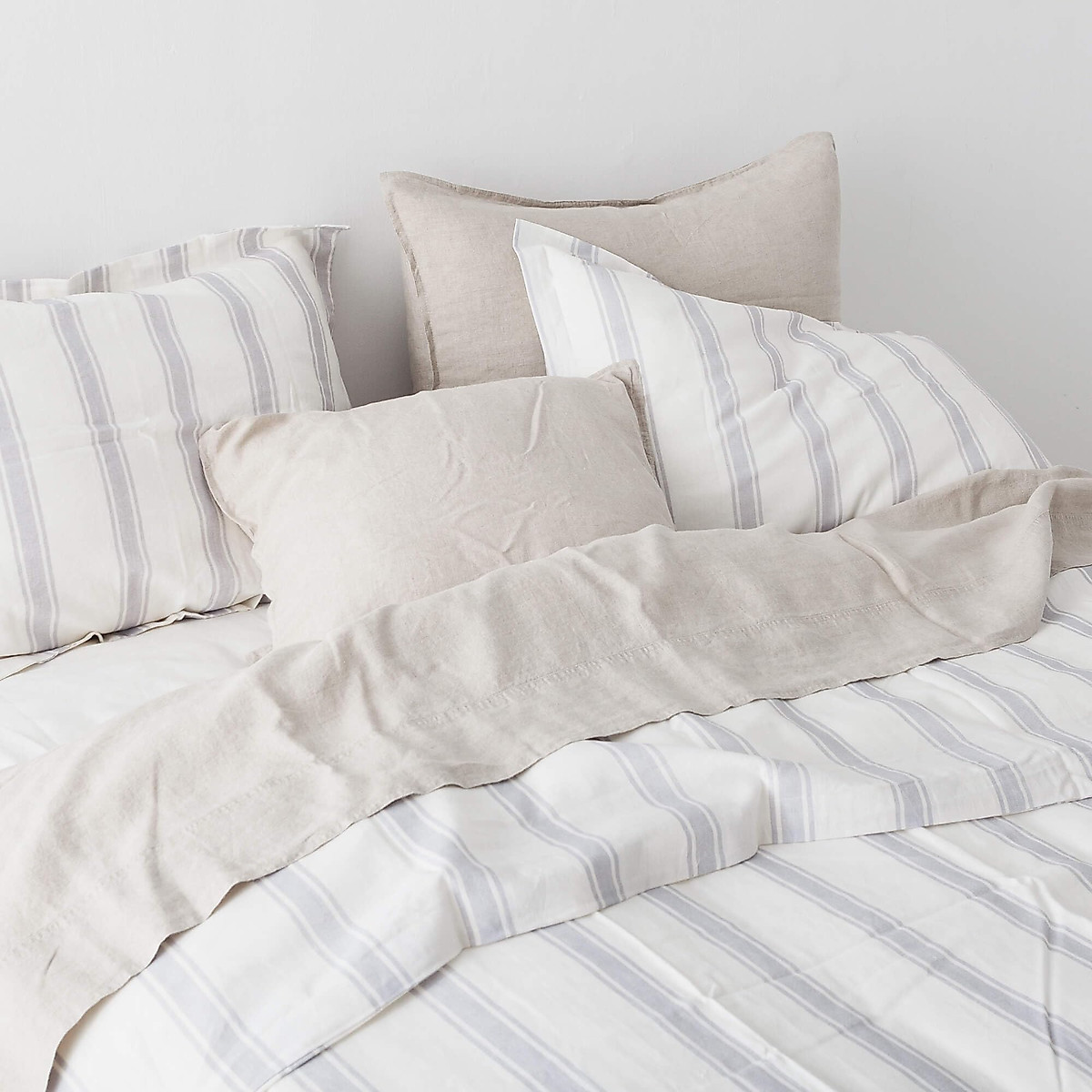 ATLINIA Bedding Duvet Cover Set Linen - 55% Linen 45% Cotton Blend Washed Bed Sets Farmhouse Comforter Cover Set (1 Duvet Cover and 2 Pillow Shams) Queen Size Soft Breathable Bedding, Mauve