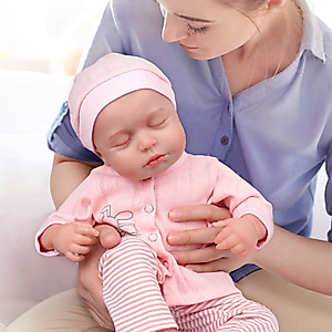 JIZHI Lifelike Reborn Baby Dolls - 18 Inch-Soft Body Realistic-Newborn Baby Dolls American Sleeping Girl Real Life Dolls with Clothes and Toy Accessories Gift for Kids Age 3+