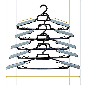 No Bump Hangers, Adjustable - Coat Clothes Hangers 15" to 21" Width – Made from Recycled Material, Sustainable by Sevouk - 10 Pack