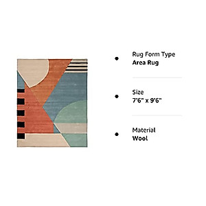 SAFAVIEH Rodeo Drive Collection 7'6" x 9'6" Gold RD863A Handmade Mid-Century Modern Abstract Wool Area Rug