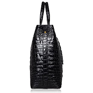PIJUSHI Designer Top Handle Satchel Handbags for Women Crocodile Handbag and Purse Leather Tote Bags (6061 Black)