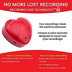 EZSound Voice Recorder for Stuffed Animal | 2 Pack - 30 Seconds Push Button Sound Recorder | Create Heartbeat Bear for Newborn | Personal Voice Message Recordable Sound Module for Toys (Red)