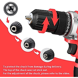 Cordless Power Drill Set - 21V Electric Drill Driver Kit with Battery and Fast Charger, 2 Variable Speed Control, 3/8-Inch Keyless Chuck and 24+1 Torque Setting