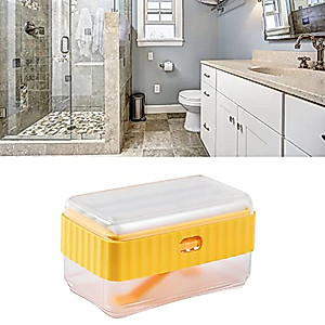 Rosvola Box, Thickened Storage Tray Lathering for Bathroom (Yellow)