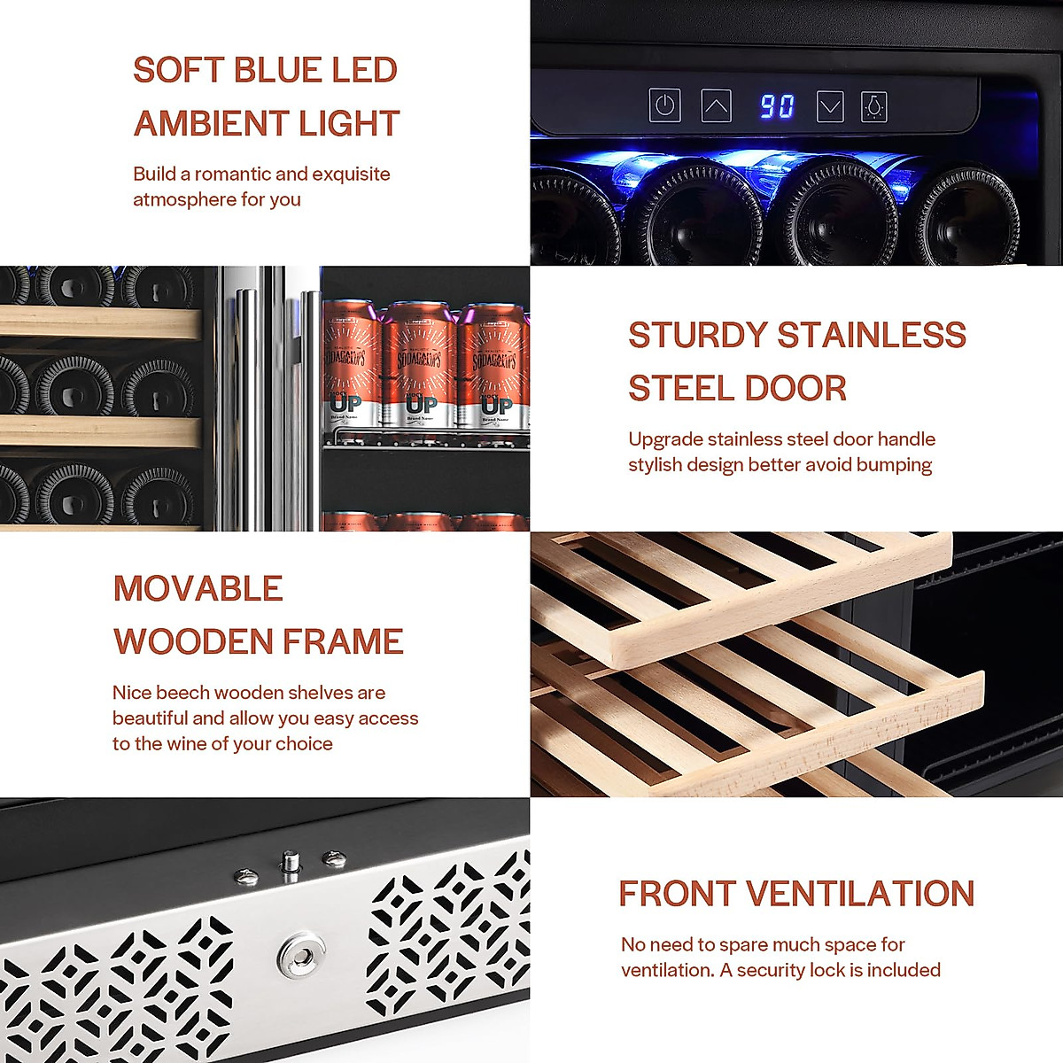 Empava Wine Beverage Refrigerator, Stainless Steel