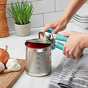 KitchenAid Classic Multifunction Can Opener/Bottle Opener, 8.34-Inch, Aqua Sky and KitchenAid Measuring Cups, Set Of 4, Aqua Sky