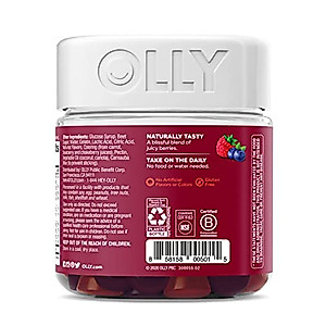 OLLY Women's Multivitamin Gummy, Overall Health and Immune Support, Vitamins A, D, C, E, Biotin, Folic Acid, Adult Chewable Vitamin, Berry, 45 Day Supply - 90 Count (Pack of 1)