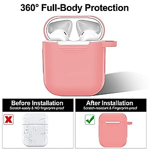 Kurdene Compatible AirPods Case Cover Silicone Protective for Apple Airpod Case 2nd &1st Generation (2 Pack)