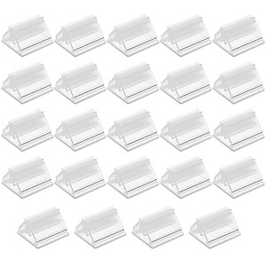 LLMSIX 24 Pieces Game Card Stand Clear Card Holders Plastic Place Card Display Stand Photo Card Holder DIY Board Games Stand for Business Cards Price Tags Labels Menus Party Favor